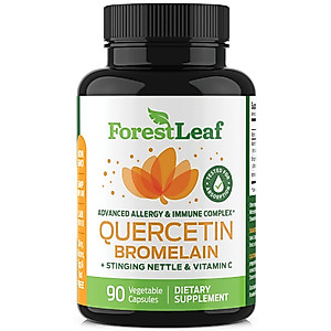 ForestLeaf - Quercetin 500mg - Quercetin with Bromelain, Vitamin C & Stinging Nettle 90 Veggie Capsules - Advanced Quercetin Supplement - Natural Immune & Normal Respiratory Function