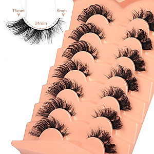 Cat Eye Lashes Cluster False Eyelashes Fox Eye Lashes Natural Look Lashes Mink Russian Strip D Curl Lashes Cluster by Winifred
