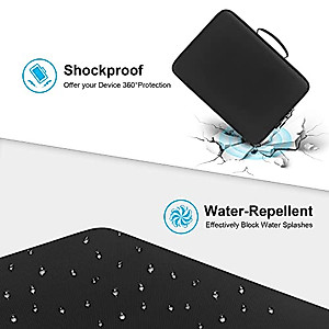 Lacdo Hard Shell Laptop Carrying Case Shoulder Bag for 16 inch New MacBook Pro M1 Pro/Max A2485 A2141 2021-2019, 15 inch Old MacBook Pro 2012-2018, Compartment for iPad Mini with Apple Pencil, Black