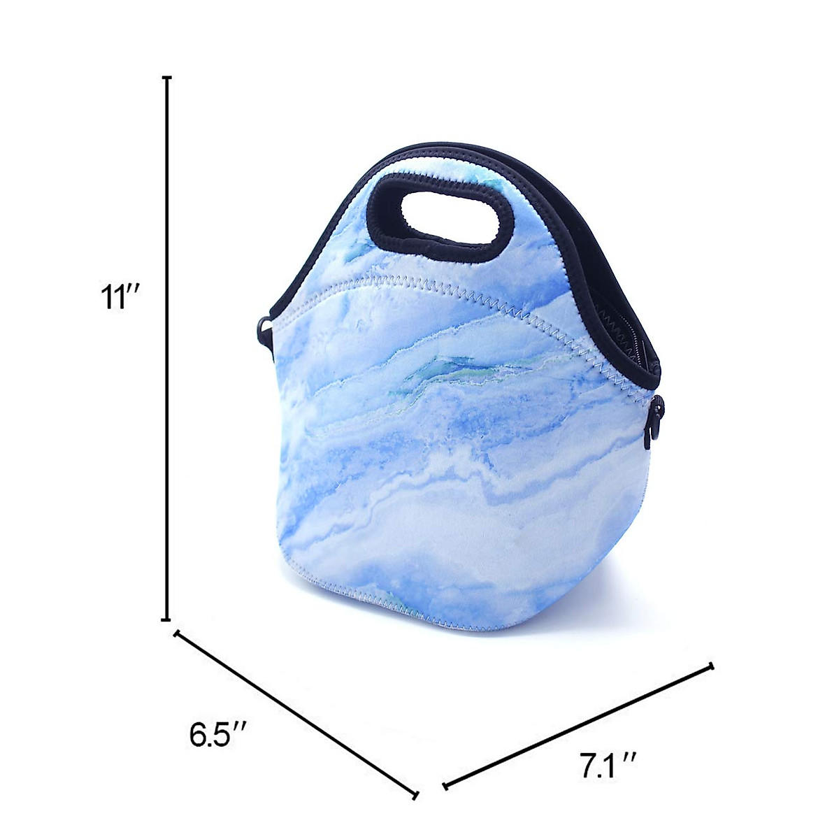 ALLENLIFE neoprene lunch bag Insulated handbags Lunch Box Cooler Bag for school children teen girls women (BLUE)