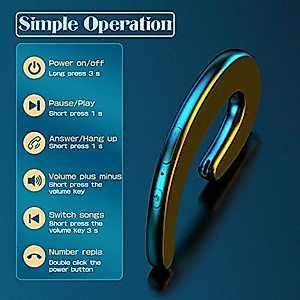 ESSONIO air Conduction Headphones Bluetooth Open Ear Headphones Open air Headphones IPX5 Waterproof Headphones