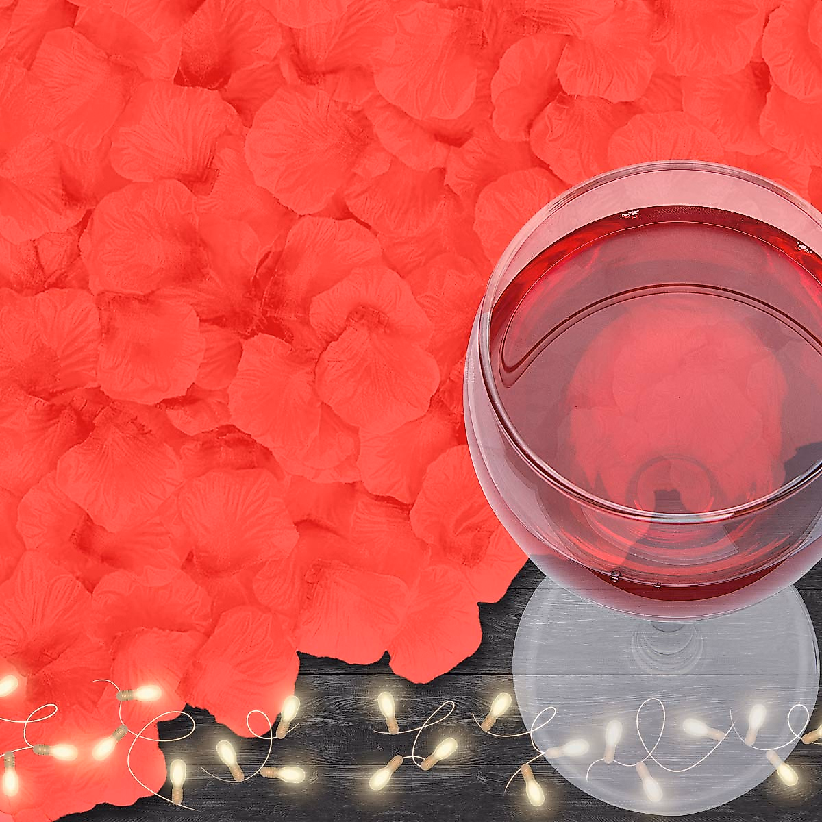 VKshop 4500 Pack Red Rose Petals,Artificial Roses Flower Petals for Romantic Night,Valentine's Day and Weddings