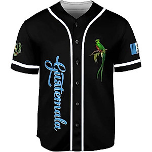 Parvii Personalized Guatemala Baseball Jersey Custom Guatemala Jersey for Men Women Guatemalan Pride Jersey Guatemala Shirt (Style 9)