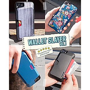 Smartish iPhone 7/8/SE (2020) Wallet Case - Wallet Slayer Vol. 1 [Slim + Protective + Grip] Credit Card Holder for Apple iPhone SE 2020 & iPhone 7/8 - [Silk] - Black Tie Affair