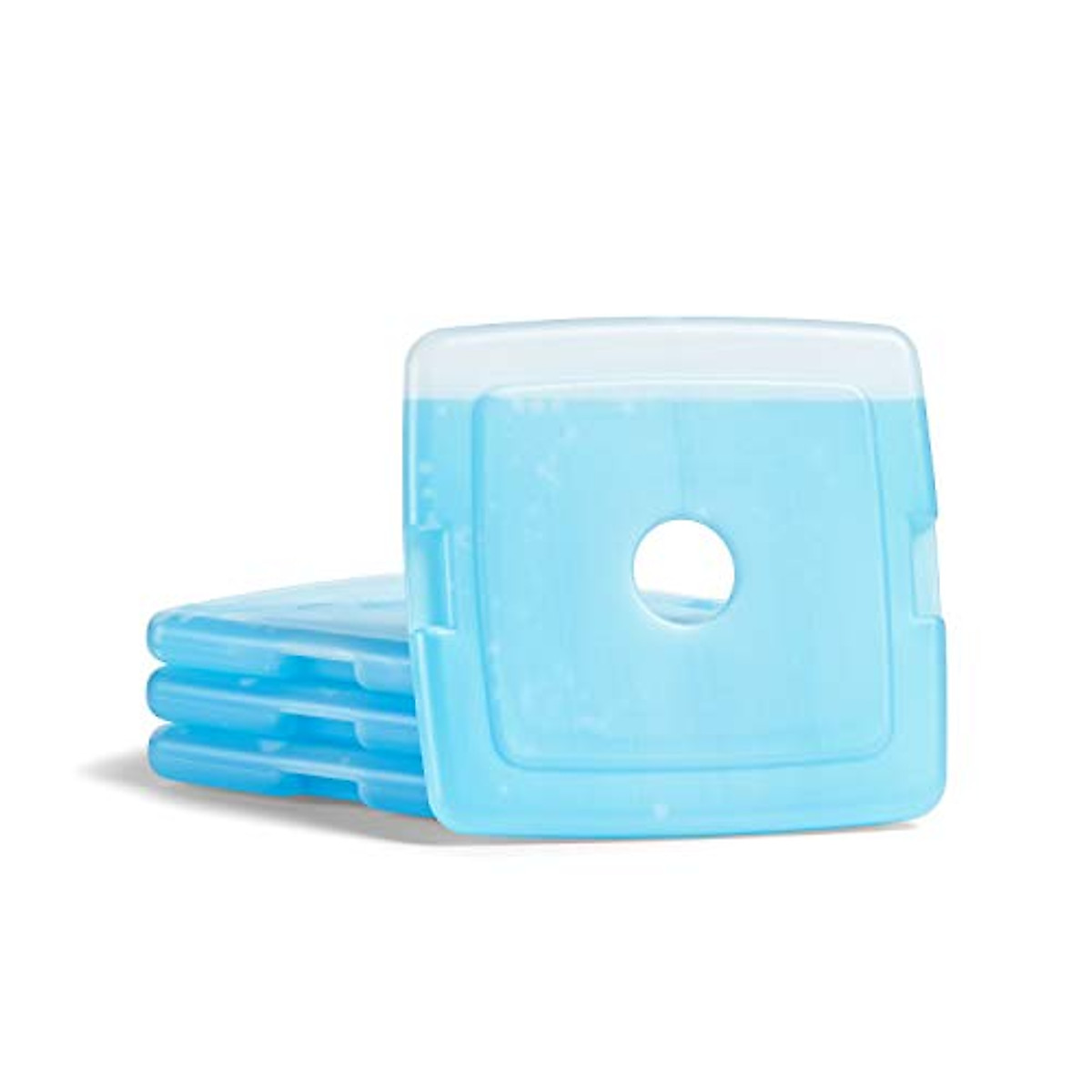 Carhartt Deluxe Dual Compartment Insulated Lunch Cooler Bag, Navy & Cool Coolers by Fit + Fresh, Reusable & Long-Lasting Slim Ice Packs, Perfect Addition To Your Lunch Box, Clear Blue, Pack of 4