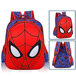 Licputalch Kids School Backpack for Kids Boys Girls, Waterproof Red Backpack for 4-6-8-10-12