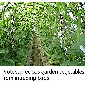 Home-X Extra Long Bird Deterrent Reflective Scare Rods -Ornaments, Outdoor Hawk and Duck Deterrent, Ornamental Spiral Deterrent Control Device, 12 Pack, 15" L x 1” W, Silver