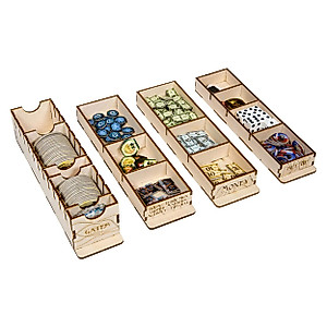 The Broken Token Arkham Horror 2nd Edition Compatible Game Crate - Wooden Storage Box with Multiple Trays and Dividers