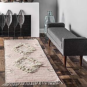 nuLOOM Savannah Moroccan Fringe Runner Rug, 2' 6" x 6', Pink