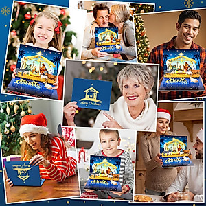 FITMITE Christmas Cards, MUSIC & LIGHTS Pop-up 3D Merry Christmas Card, Nativity of Jesus Christmas Card, Christmas Gifts for Women Men Kids Mom Dad, Christmas Greeting Card with Envelopes