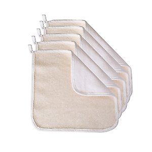 Paradiso Soft-Weave Terry Wash Cloths for Face and Body, Dual-Sided Gentle Cleansing and Exfoliating Washcloths, Machine Wash, White, 5 Count