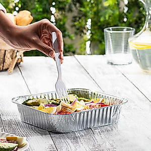 JIUMO 8" Aluminum Pans with Lids Disposable Foil Pans,Tin Foil Pans with Covers, Square Baking Pans for Broiling,Toaster Oven,Meal Prep, Roasting,Take Out,Storage Food |20 Pack (8" X 8" With Lids)