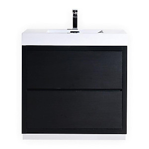 Bliss 40″ Black Floor Mount Modern Bathroom Vanity