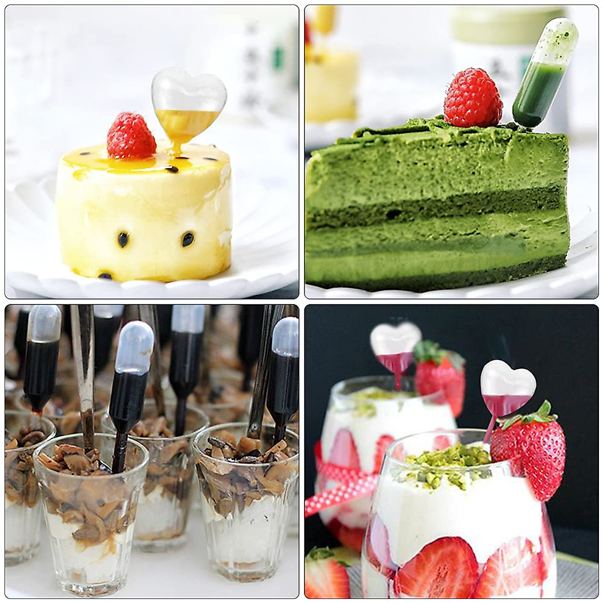 150PCS 4ml Squeeze Transfer Cupcakes Pipettes, SourceTon Silicone Letter Mold and Number Chocolate Molds with Plastic Squeeze Dropper (Rectangular,Heart,Round Shape)