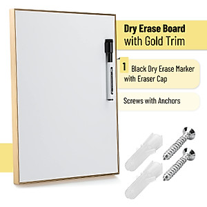 Mr. Pen- Dry Erase Board, 14” x 11”, Aluminum Frame with a Black Dry Erase Marker, Small Whiteboard, Mini White Board, White Board Dry Erase, Small Magnetic Board, Magnetic White Board