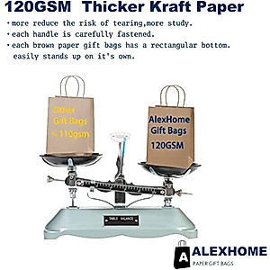 AlexHome 30 Pcs Brown Paper Bags with Handles,5.8 x 3.2 x 8.2 Inches,Size Small,Paper Gift Bags,Kraft Paper Bags Bulk for Grocery/Business Owners/Shopping/Party/Goody/Retail/Takeouts/Birthday/christmas,Brown,Small,30 Pcs