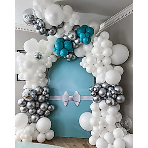 FOTIOMRG White Balloons 12 inch, 50 Pack Matte White Latex Party Balloons Helium Quality for Birthday Graduation Baby Shower Wedding Bridal Bachelorette Party Decorations (with White Ribbon)