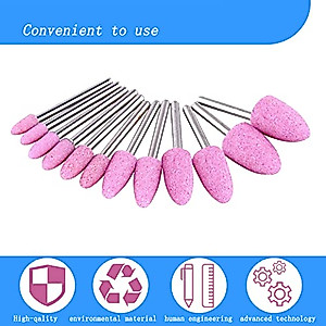 Luo ke 24 Pcs Rotary Grinding Stone Bits, Abrasive Mounted Stone Sharpening Bit Set with 1/8 Inch Shank Fits for Dremel Rotary Tool