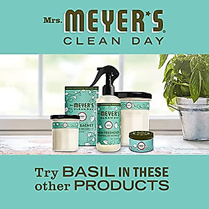 Mrs. Meyer's Soy Aromatherapy Candle, 25 Hour Burn Time, Made with Soy Wax and Essential Oils, Basil, 4.9 oz