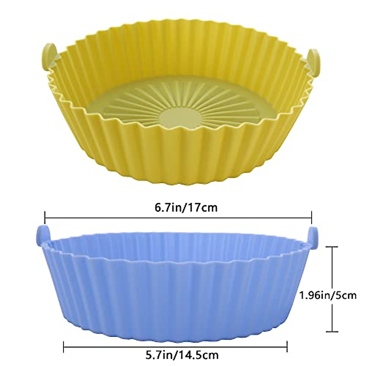 WYBG 3 Pcs Food Grade Silicone Easy Cleaning Air Fryer Liners Reusable Air Fryer Silicone Pot Food Safe Air Fryer Oven Accessories Replacement for Flammable Parchment Liner Air Fryer Basket