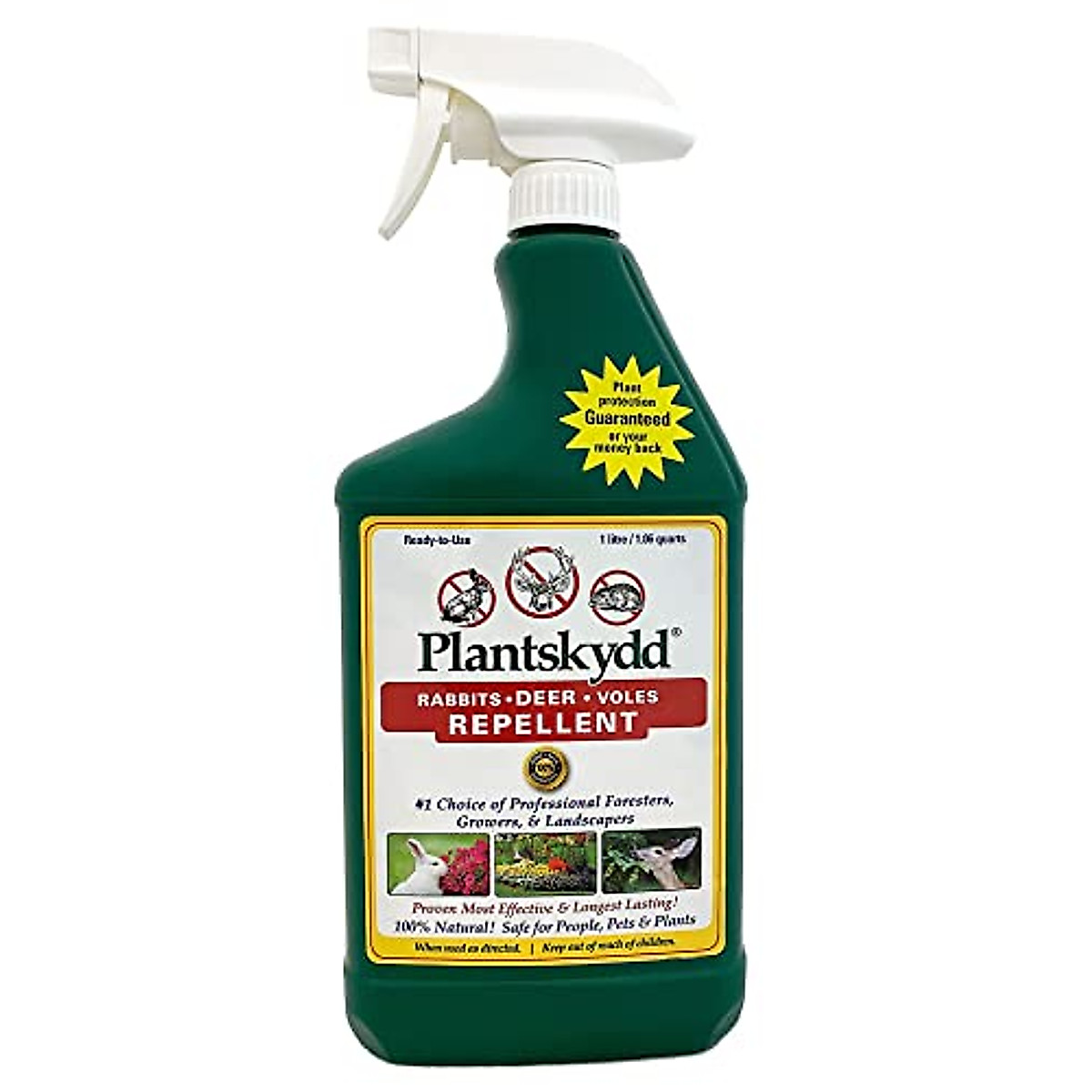Plantskydd Animal Repellent - Repels Deer, Rabbits, Elk, Moose, Hares, Voles, Squirrels, Chipmunks and Other Herbivores; Ready to Use Liquid - 32 Oz Spray Bottle (PS-1L)