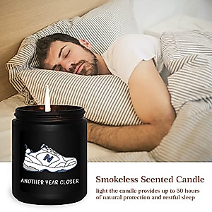 Birthday Gifts for Men- Another Year Closer Soy Candle, 30th 40th 50th 60th 70th Happy Birthday Gift for Father,Grandfather, Brother,Coworker,Uncle,Husband,Friend, w/Fresh Citrus Scent 50 Hr Burn