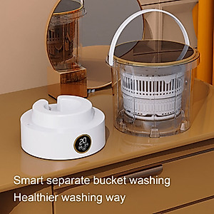 Dpofirs Mini Washing Machine, 6L Capacity Portable Laundry Washer, Blue Lighting Washing, No More Splashing, Home Washer for Camping Apartments Dorms College Rooms (US Plug)