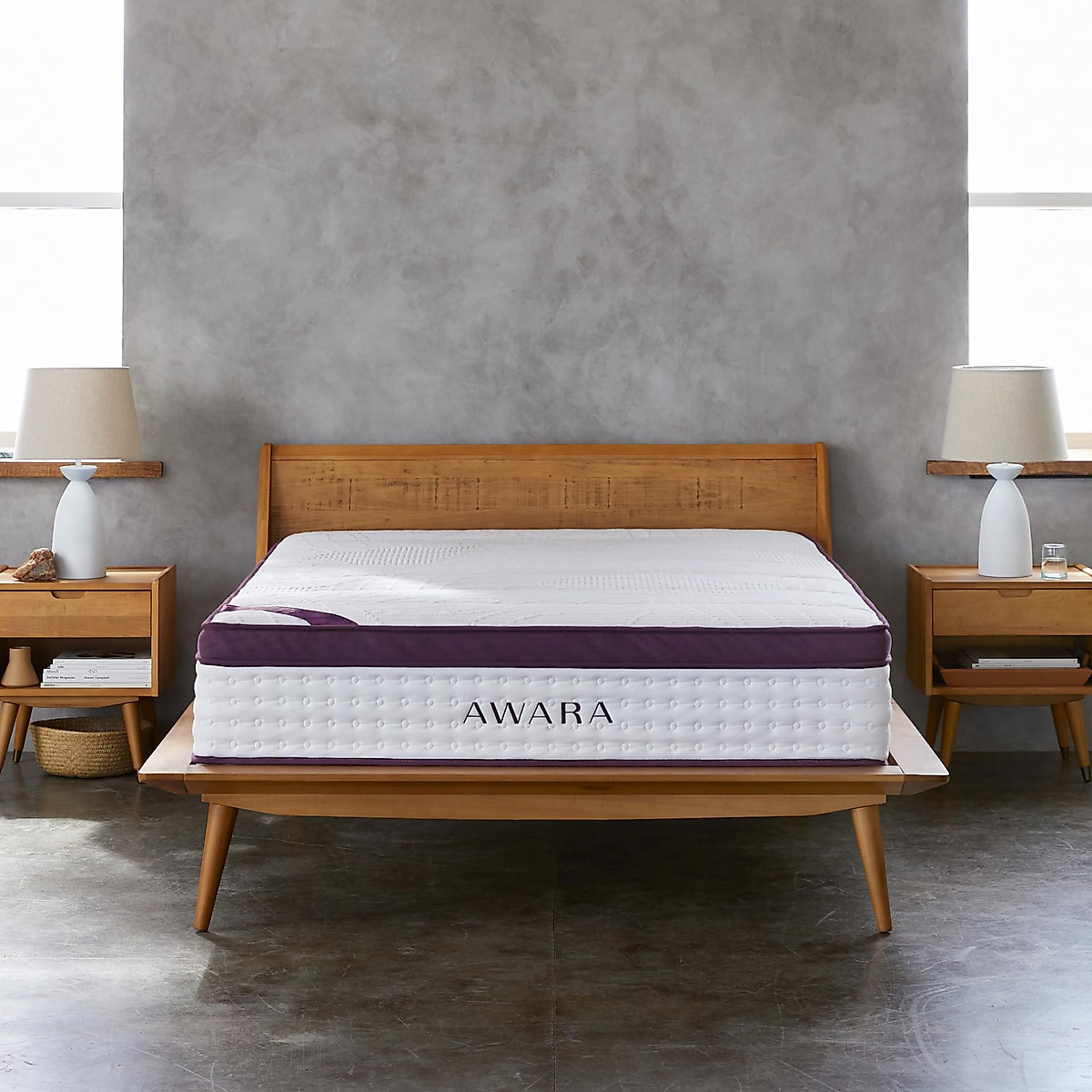 AWARA Premier Natural Hybrid King Mattress 12 Inch - Certified Natural Latex - Sustainable New Zealand Wool - Steel Springs - 365-Night Trial,White