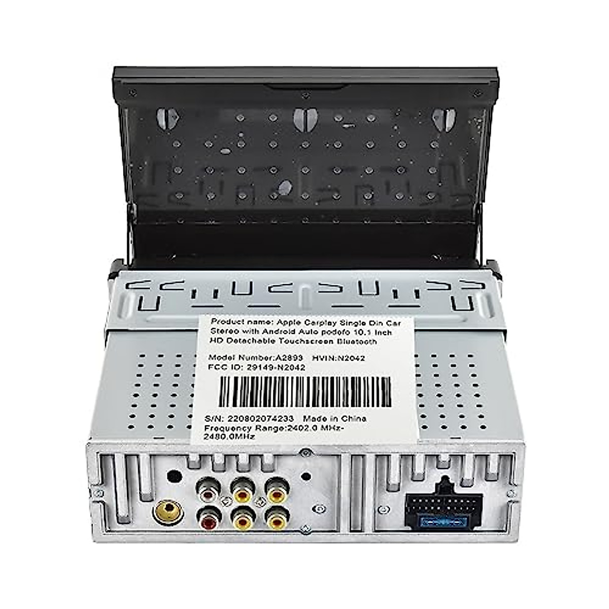 Podofo Single Din Apple Carplay Car Stereo with Bluetooth AHD Backup Camera, 7” flip Out Touch Screen Car Radio MP5 Player Support Android Auto, Mirror Link, USB, TF, FM Radio, Aux-in, SWC