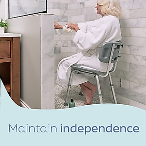 Medline Bath Chair, Bench, Seat, Stool for Disabled, Seniors & Elderly Bathroom Transfer Inside Shower/Tub/Bathtub – 400 Lbs. Capacity, Gray