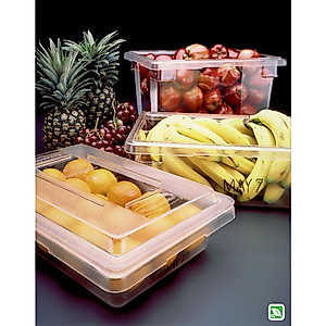 Rubbermaid Commercial Products-Food Storage Box/Tote for Restaurant/Kitchen/Cafeteria, 21.5 Gallon, Clear (FG330100CLR)
