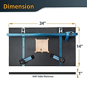 POWERTEC 71539 14"x24" Drill Press Table Set-Up Kit w/T Track Fence, Hold Down Clamps and Installation Hardware For 12” Drill Presses or Larger
