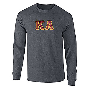 Kappa Alpha Twill Letter Long Sleeve Tee Dk Heather Large
