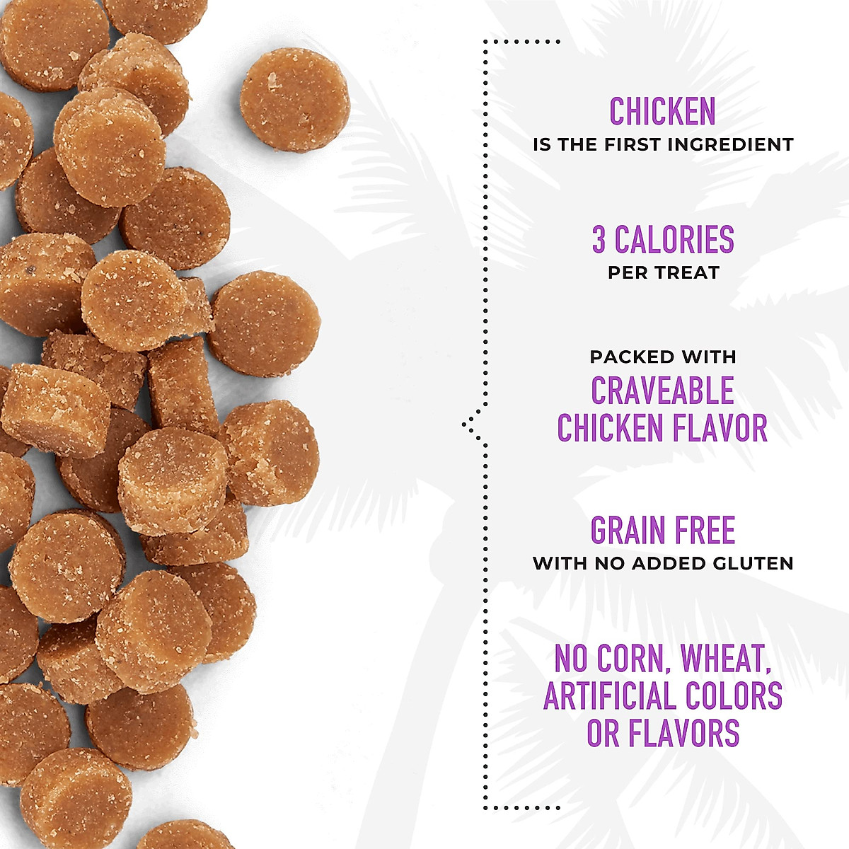 Tiki Cat Soft & Chewy Treats, Chicken Flavor, 3 Calories Per Treat with Grain-Free and No Added Gluten, 6 oz Pouch (Pack of 1)