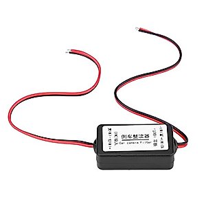 Qiilu Car Rear View Camera Rectifier 12V DC Car Rearview Camera Power Relay Capacitor Backup Camera Filter Rectifier