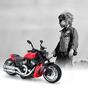 CYYSFIVQZ Toy Motorcycle,Pull Back Motorcycle Toy with Sounds and Lights,1:12 Alloy Motorcycle Model for Boys,Pull Back Motorcycle Toys Gift for Boy Girl (Red)
