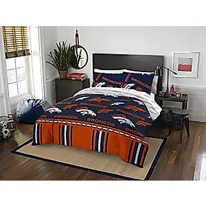 Northwest The Company Officially Licensed NFL Denver Broncos Queen Bed in a Bag Set, 86" x 86"
