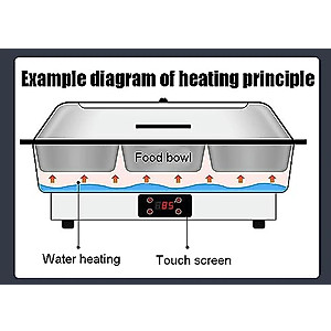 Buffet Server and Warming Tray, Hot Plates Warmer for Keeping Food Warm, 9L 13L Electric Chafing Dishes with Touch Display, 600W Fast Heating (13l 1/2size)
