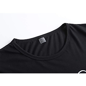 VENTELAN Pajamas for Women 2 Piece Cute Cat Sleepwear Pajama Sleep Set, Black, Large(USA Size:12-14)