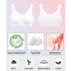 YACCA Girls Seamless Bra Ultra Comfort Soft,Thin AA Cup,Invisible Dig-Free Teen Bras,Girls Training Bra 8-10 10-12 12-14 14-16 16-18 Years Old