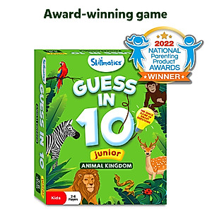 Skillmatics Card Game - Guess in 10 Junior Animals for Kids, Boys, Girls Who Love Educational Toys, Travel Games, Gifts for Ages 3, 4, 5, 6