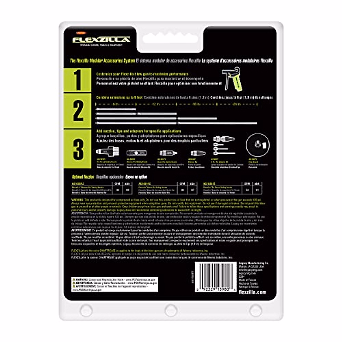 Flexzilla X1 Blow Gun with Xtreme-Flo Safety Nozzle, ZillaGreen - AG1502FZ