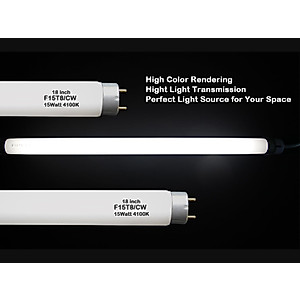 F15T8-CW 15 Watt Cool White,18" T8 RV Fluorescent Linear Tube Lamp,Replacement Bulb for Philips Alto ECO GE Staco Light Fixture,G13 Bi-Pin Base,4100K (3PACK)…