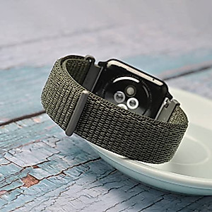 WOCCI 18mm Adjustable Nylon Watch Band, Quick Release Sport Loop Strap (Army Green)