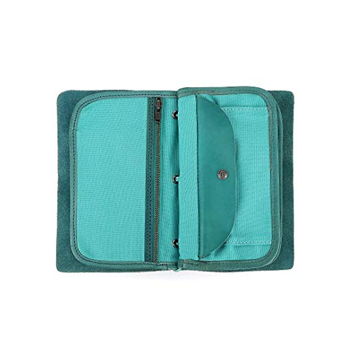 OLD TREND Leather Clutch Nomad Organizer Wallet (Aqua)