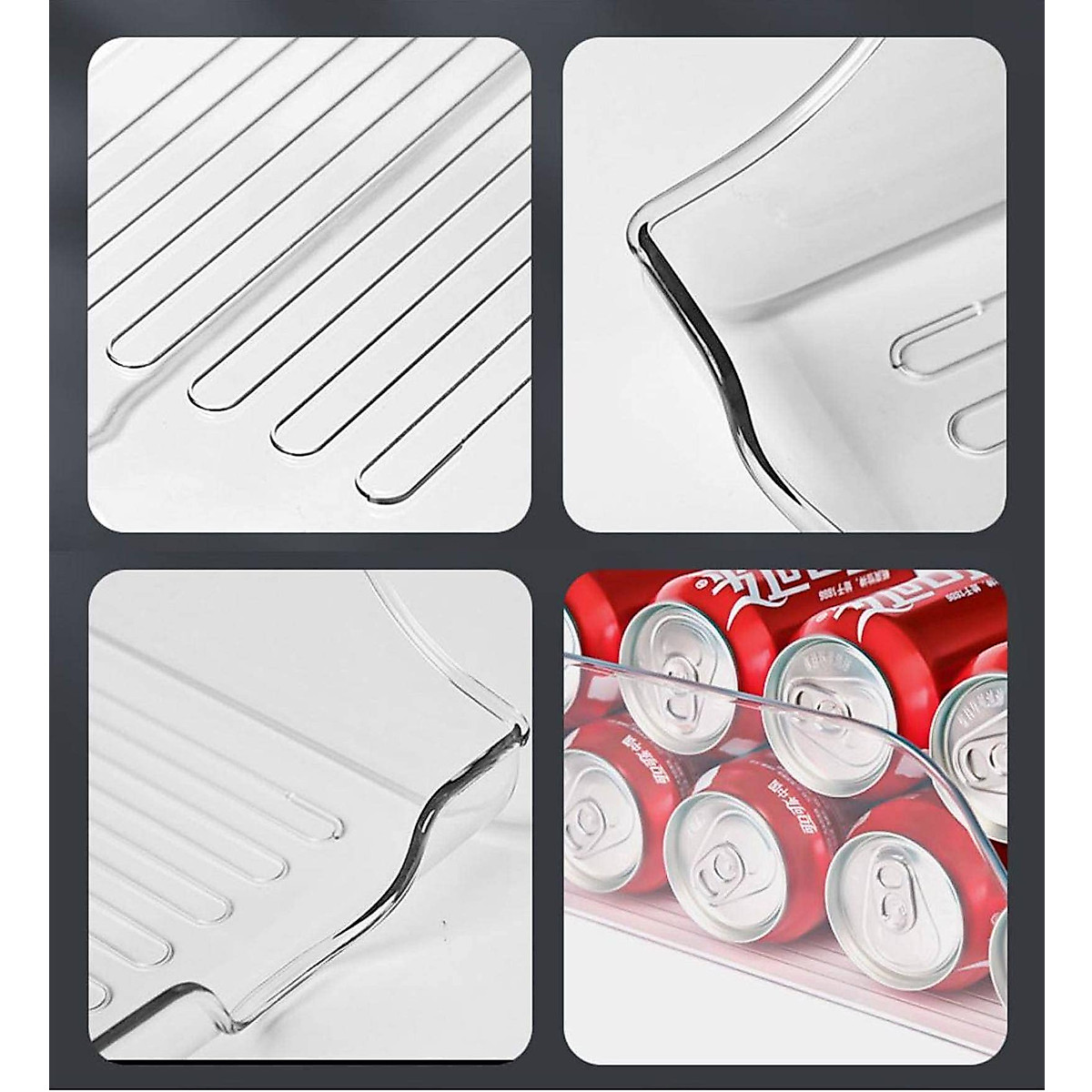 NC Can Drink Holder Storage & Dispenser Bin for Refrigerator, Freezer, Countertop, Cabinets & Pantry - Holds Up to 9 Cans (7oz) - Beverage & Canned Food Organizer