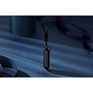 MAIBAOTA Black Obsidian Necklaces for Men Women Natural Crysal Stone Pendant Necklace Adjustable Rope Point Necklace Reiki Spiritual Gemstone Men Necklace Jewelry