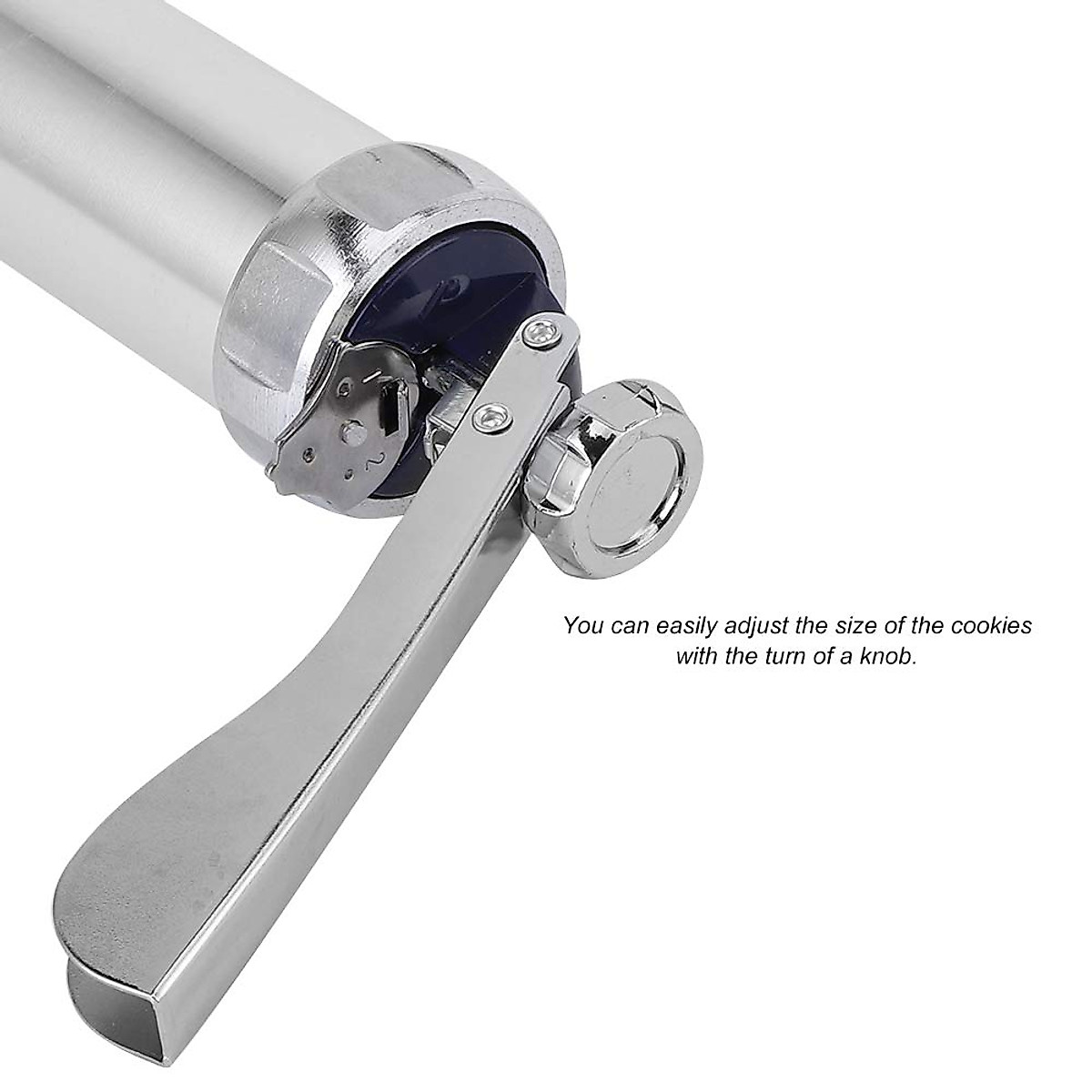 9.8x5.9in Cookie Press Maker Aluminium Alloy Cookies Biscuits Press Maker Mold Kit with 7 Piping Nozzle,13Cookies Mold,Cream Laminator Pastry Piping DIY Laminating Gun for Making Cake Decorating