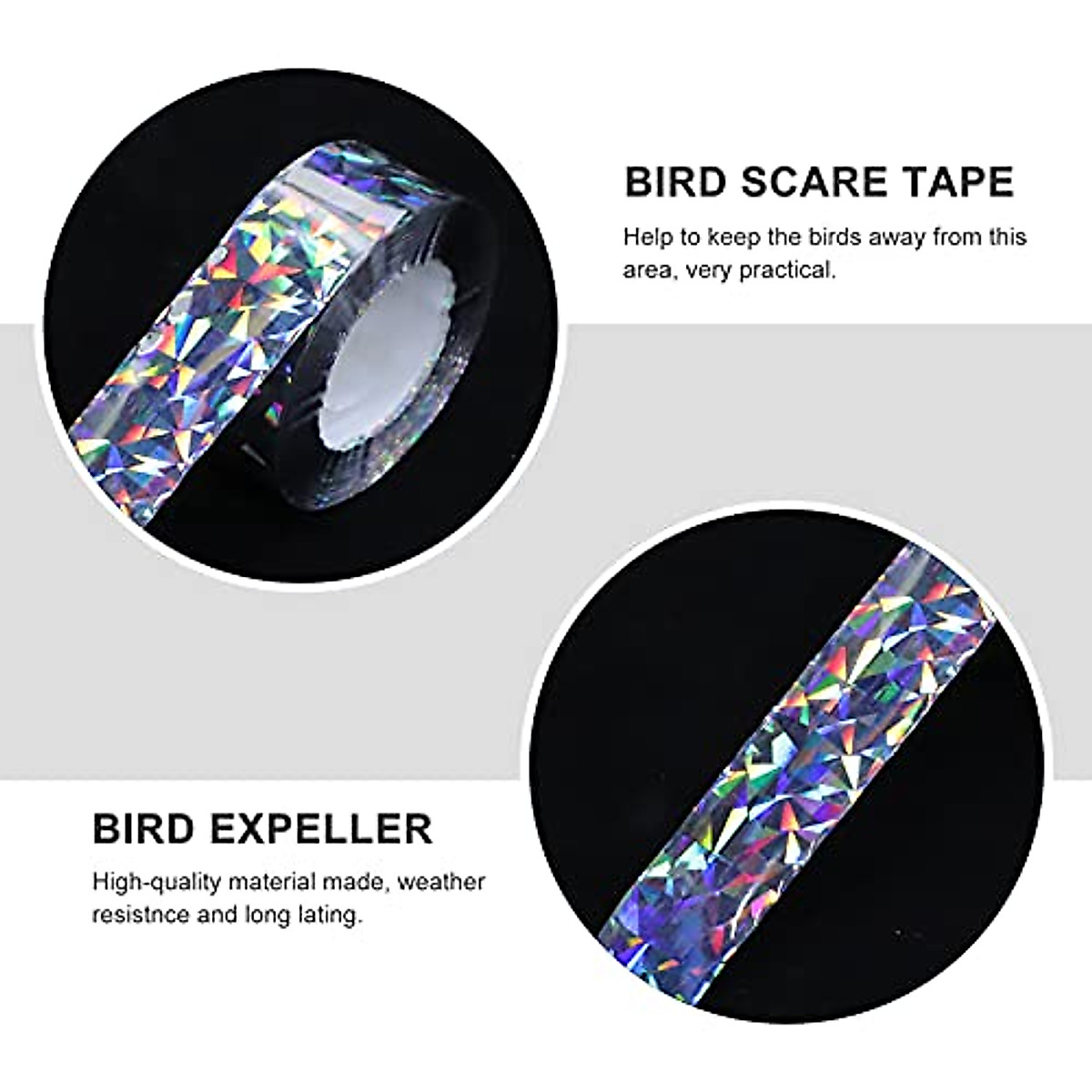 Cabilock 2Pcs Bird Tape Ribbon Tape Double Sided Reflective Tape Garden Backyard Reflective Tape for Protecting Plant