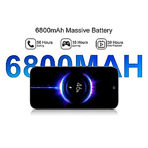 ExAchat A14 Pro Max 5G Smartphone Unlocked,6.82" FHD+ Display 120HzD 6GB+256GB Android13 PhoneUnlocked 64MP Camera 6800mAh Dual SIM Cell Phone with Headset/GPS/Fingerprint/Face ID